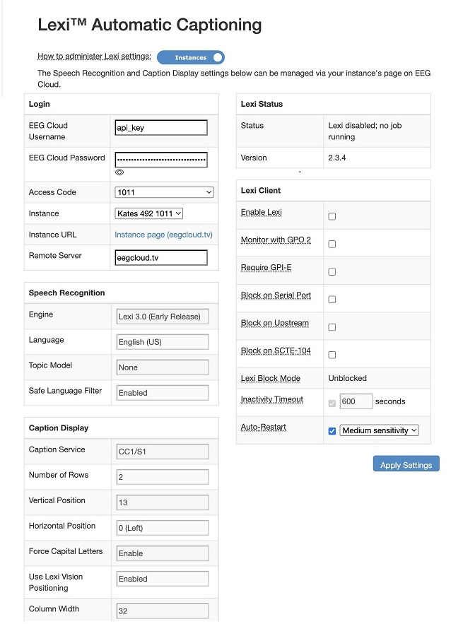 Setting Up LEXI on Your EEG Encoder – Ai-Media - Customer Support